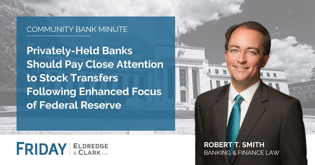 Privately-Held Banks Should Pay Close Attention to Stock Transfers ...
